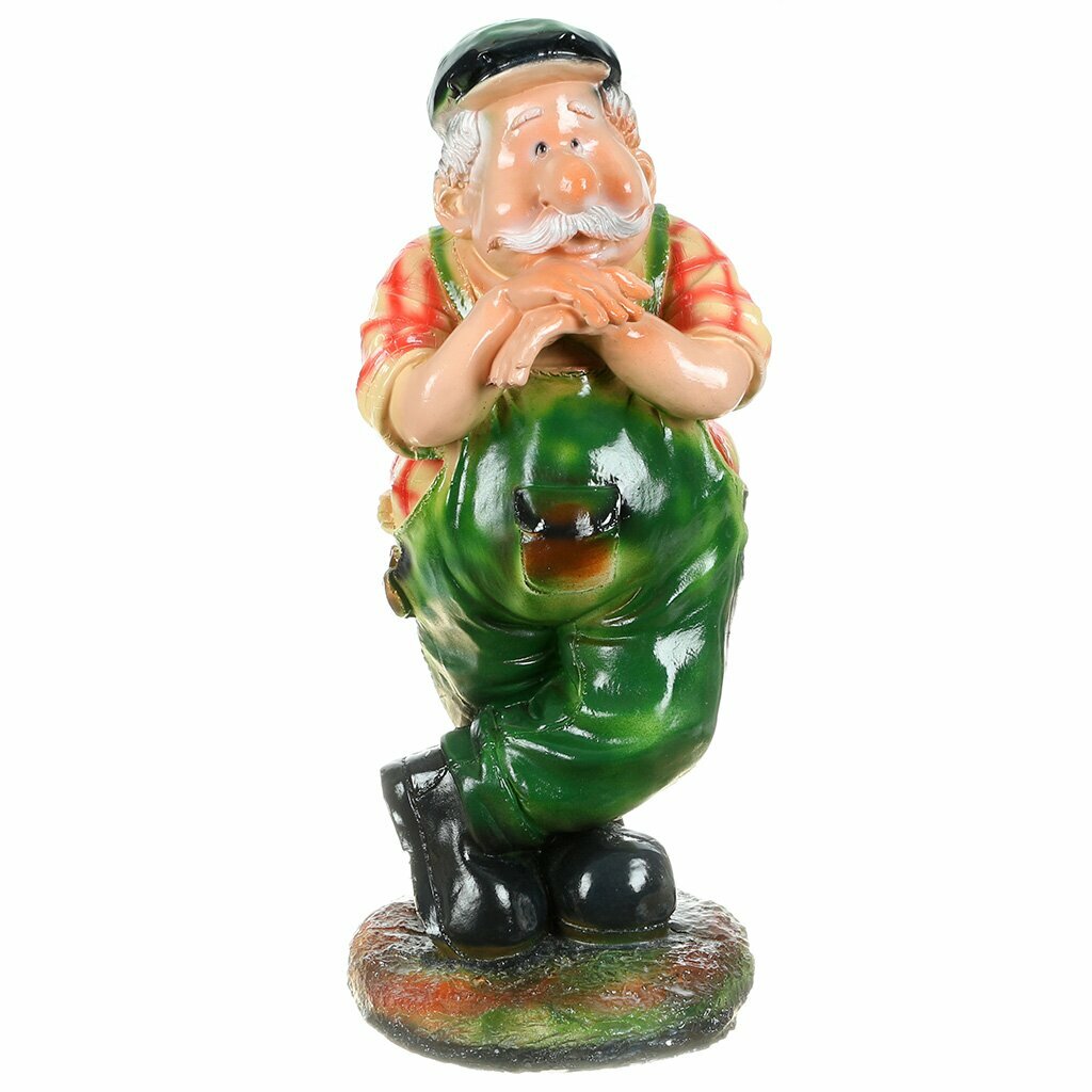 Садовая фигура Садовник 48х21 см, декоративная статуэтка из гипса для украшения дачного участка и загородного дома