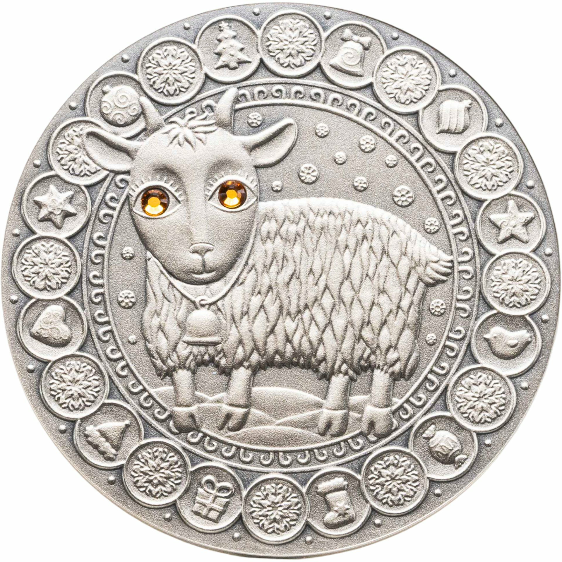 Беларусь 20 рублей 2009 "Знак зодиака Козерог", Серебро 925, в сохранности UNC