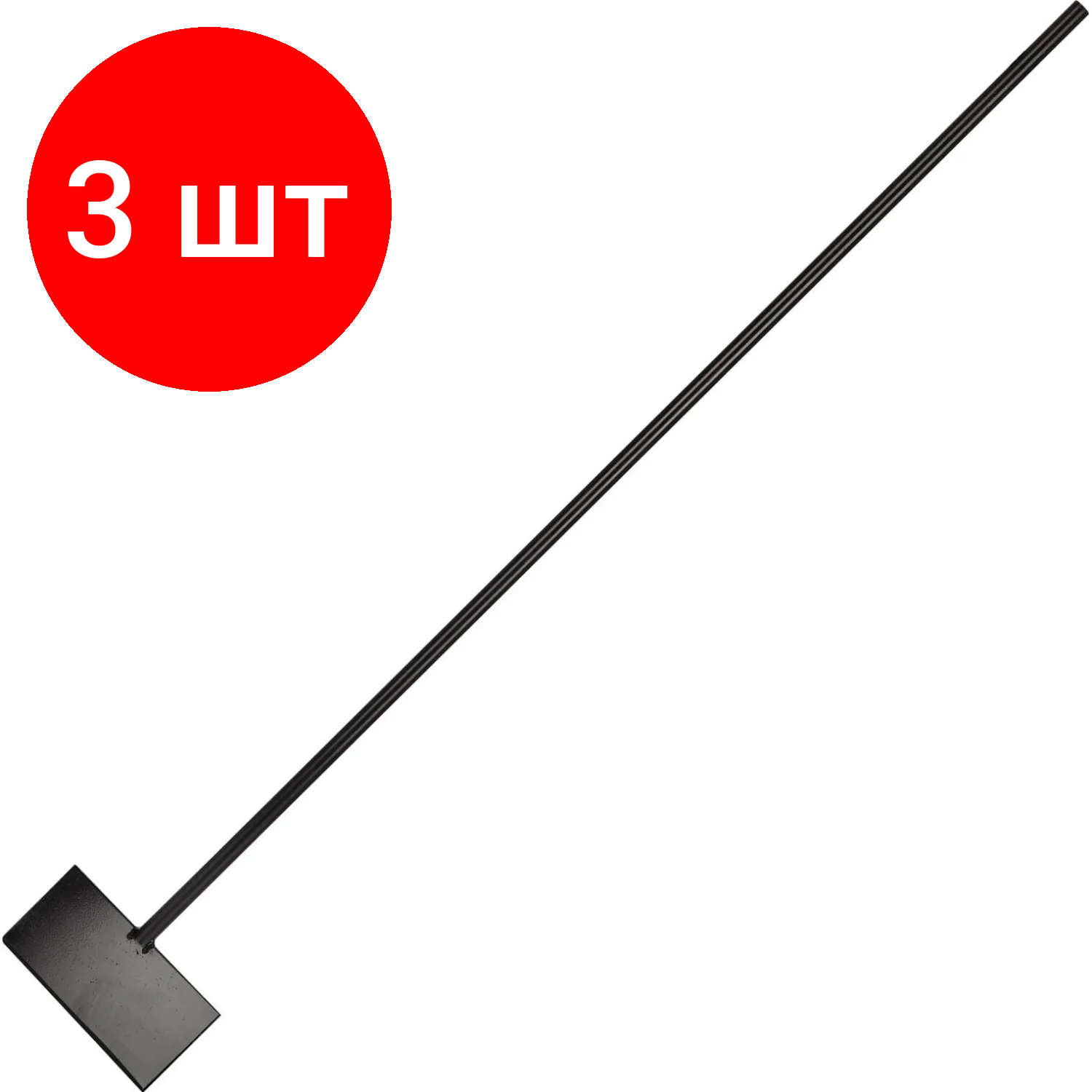 Комплект 3 штук, Ледоруб 200х1200мм, металл. черенок, 1.1кг (61524)