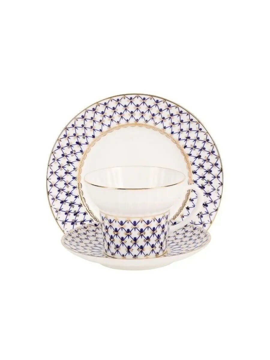 Чайный сервиз "Кобальтовая сетка" 155 мл, Императорский фарфоровый завод