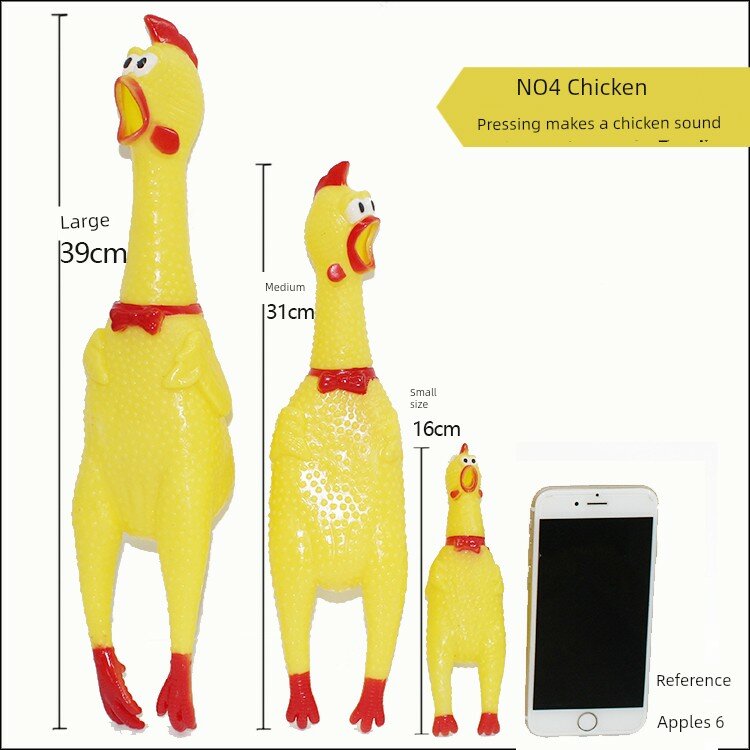 Игрушка-цыпленок с кричащим звуком для собак и кошек, резиновая маленькая прочная игрушка для прорезывания зубов