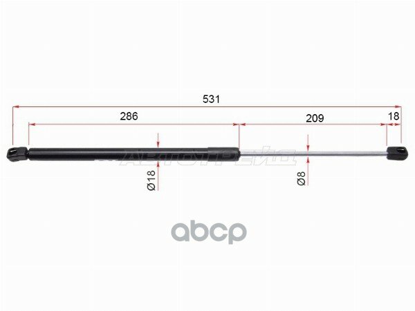 Амортизатор крышки багажника Audi A3 03-13 / RS3 11-12 (Справа=Слева) Sat арт. ST-8P4827552B