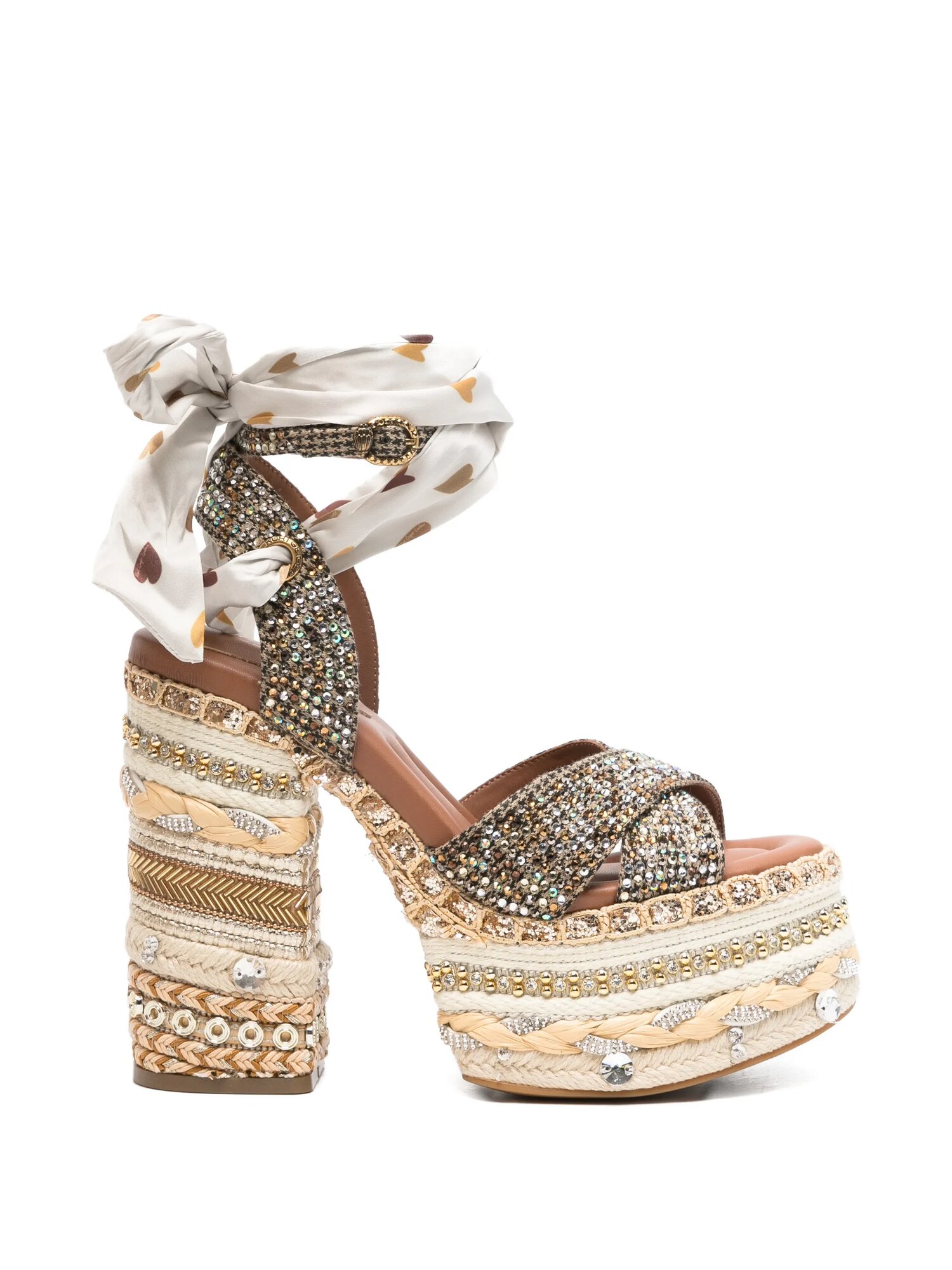 Босоножки Embellished platform heeled sandals