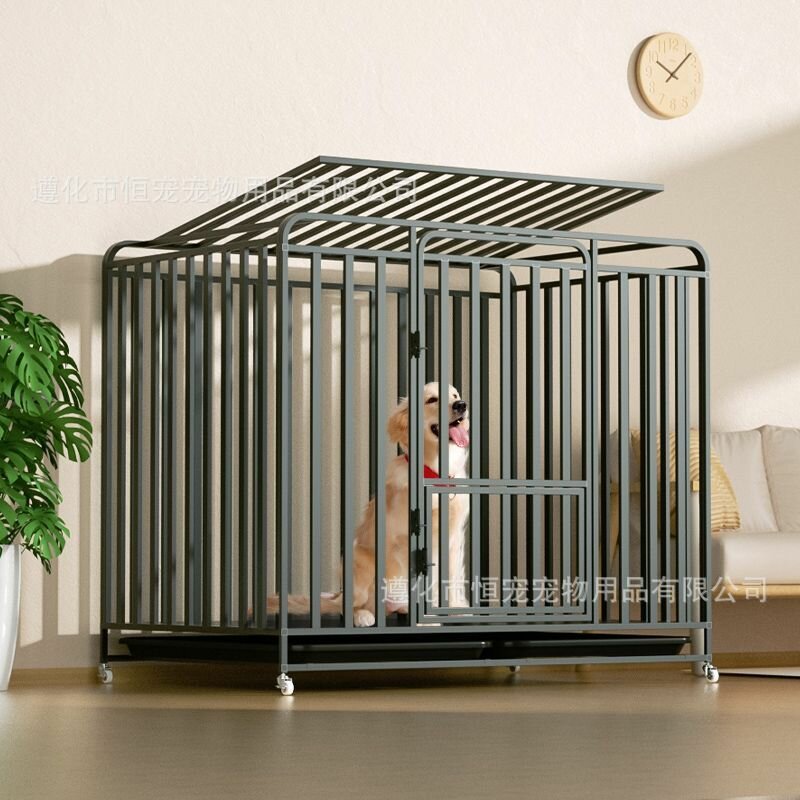 Клетка для собак крупных пород с туалетом для дома - 3/6-сторонняя квадратная трубчатая конструкция для лабрадоров и