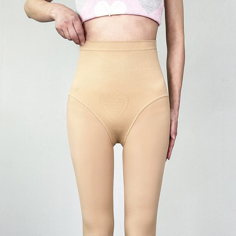 Весенние и осенние верхние вещи, брюки с эффектом поднятия бедер, ультра-естественный розовый водяной блеск, колготки с натуральной основой для женщин, высокая талия, контроль живота
