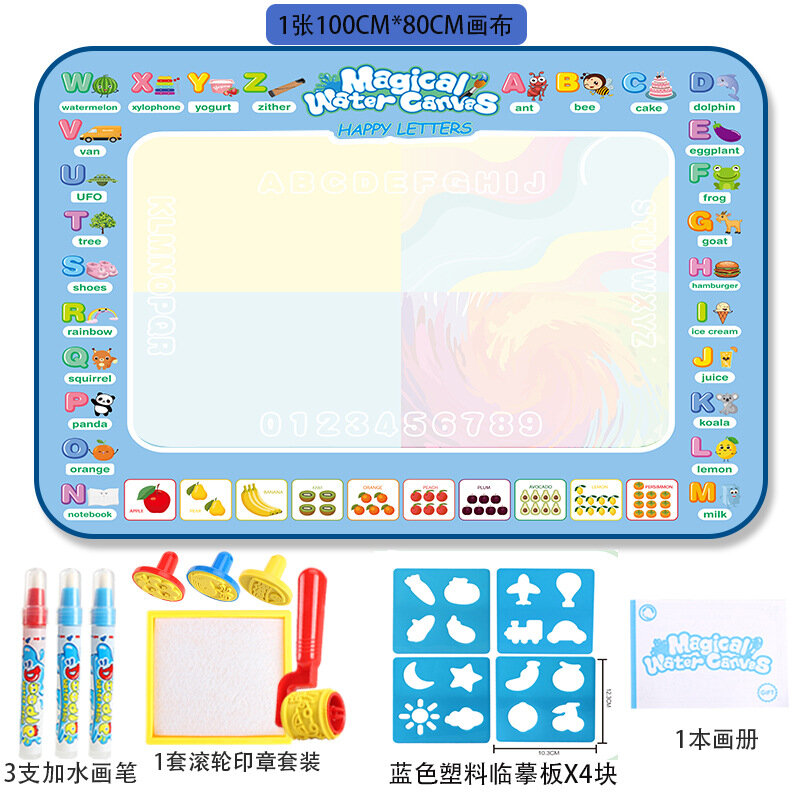 Детская магия рисования водой, холст для рисования, большой прозрачный водный рисунок, многоразовый коврик для рисования, игрушка оптом