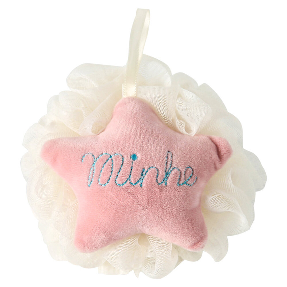 Bath Ball Shower Sponge Loofah Star Mesh Pouf Shower Ball Scrubber для дома детей Розовый/Синий Материал PE Плюш Размер Палец Вес 60 г 1 шт С веревкой для сушки