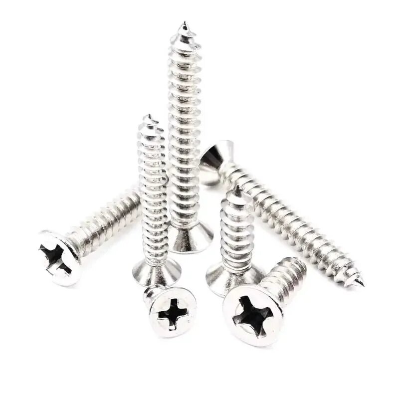 Саморезы крестовые 2x8mm, серебряные, 100 шт.