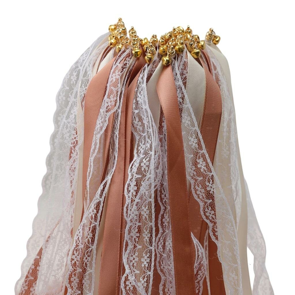 Волшебные палочки-серпантин 20 шт для свадьбы и вечеринок, Кружево из кофейной ленты