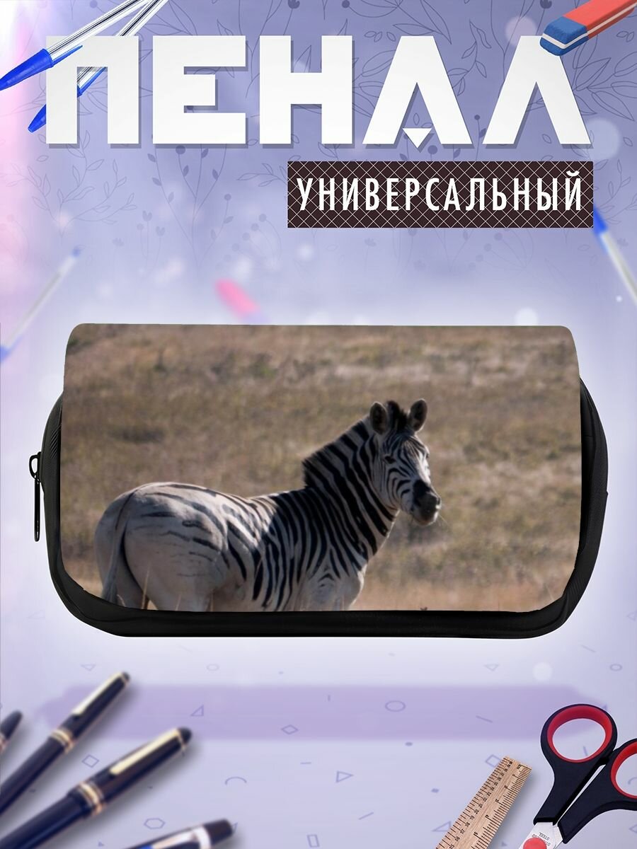 Школьный пенал зебра живая природа