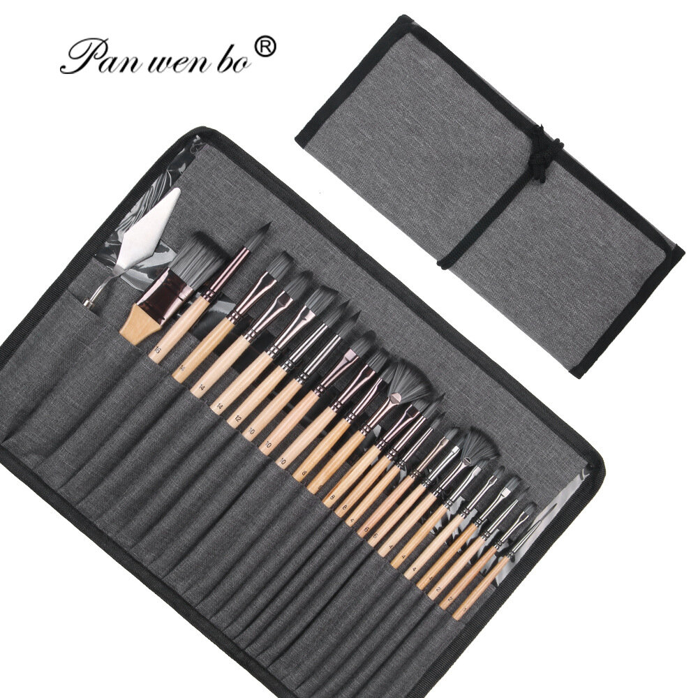 25-предметный набор кистей из нейлона и дерева, гуашевые кисти, специальные акриловые плоские кисти, набор масляных кистей