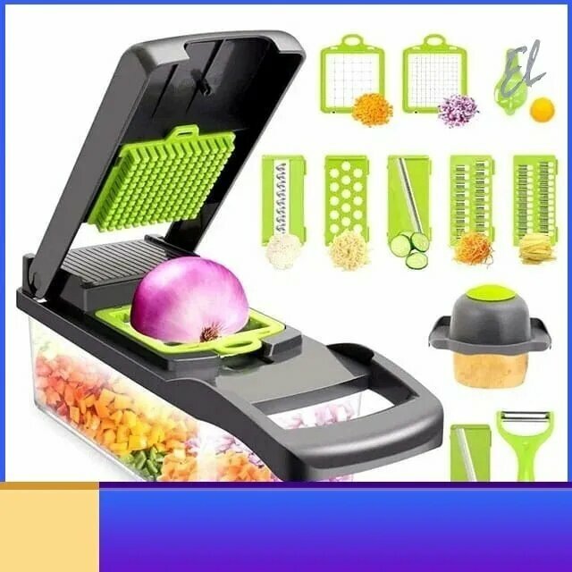 Эксклюзивный кухонный комбайн 14 в 1 для шинковки измельчения и нарезки овощей