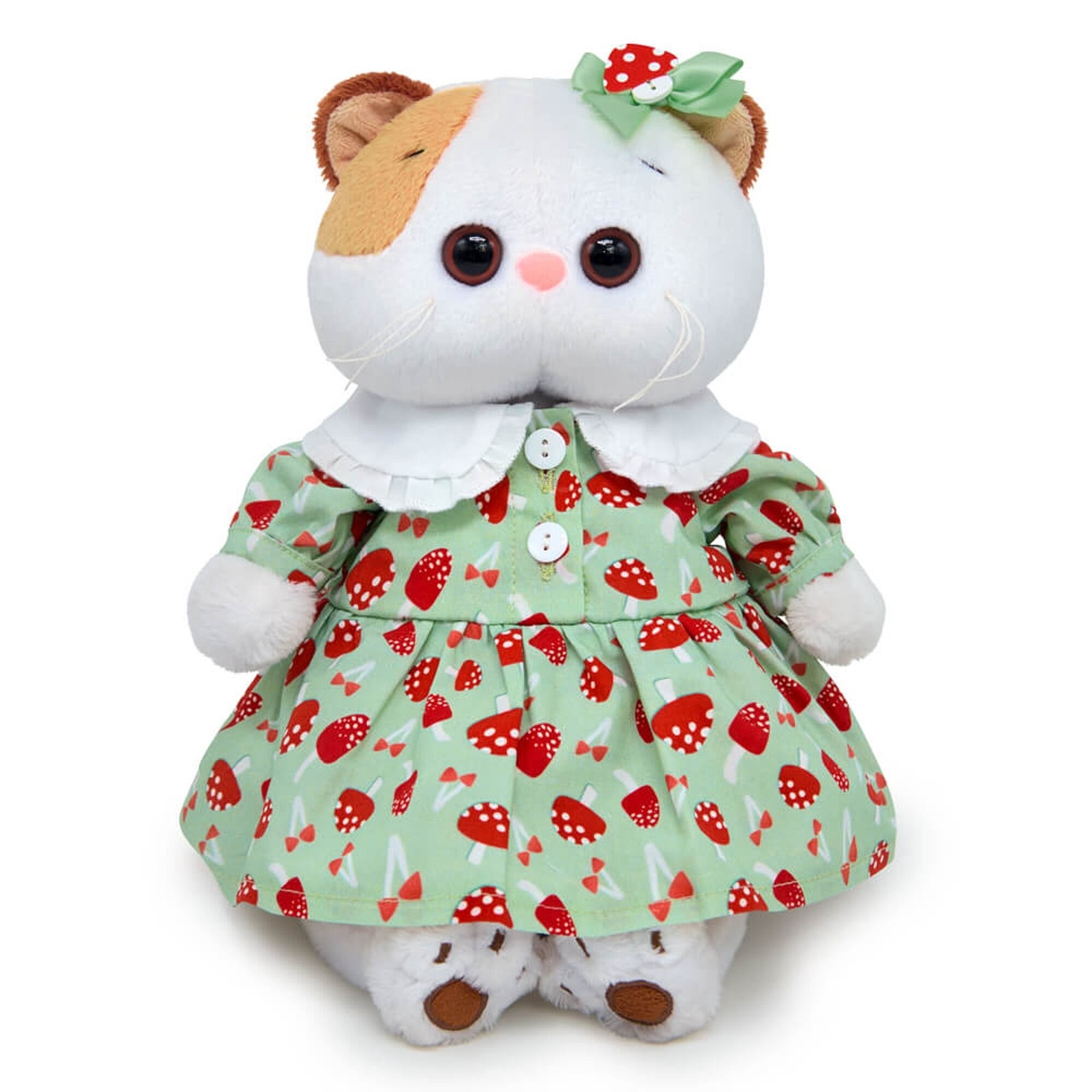 Мягкая игрушка Basik&Co «Ли-Ли в платье с мухоморами», высота 24 см