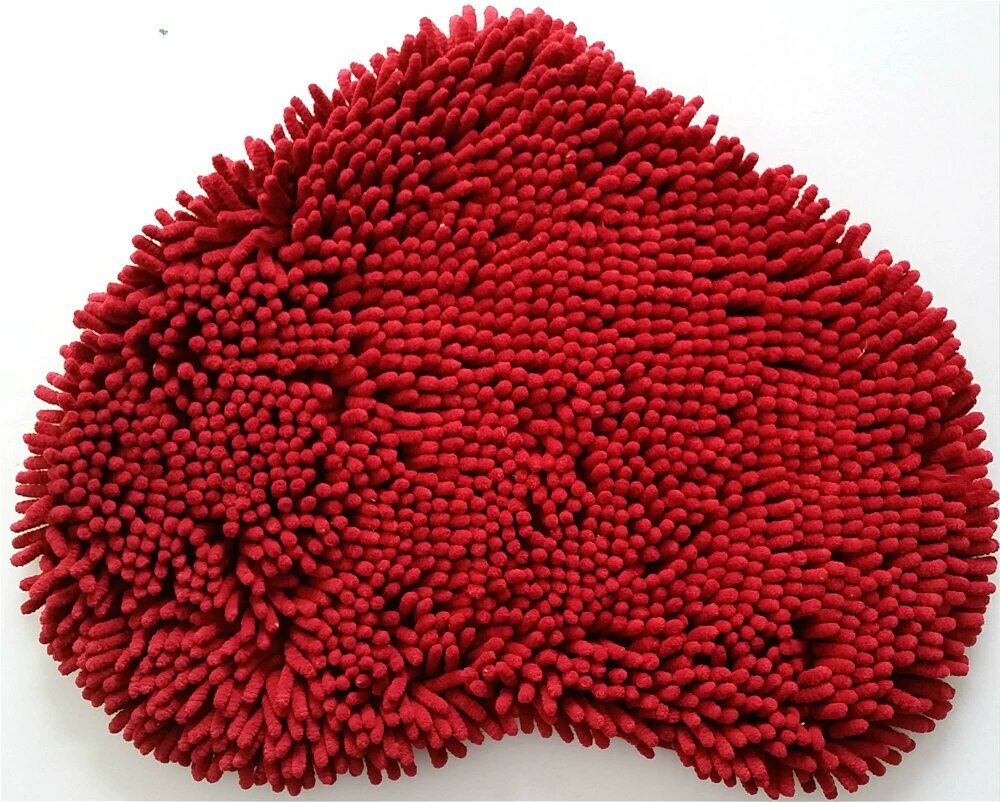 Сердцевидный несъезжаемый коврик 40x50 см бордовый для ванной комнаты и входной зоны на свадьбу