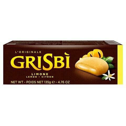 3 шт. Печенье песочное GRISBI "Limone" с лимонным кремом 135 г, италия, 21202