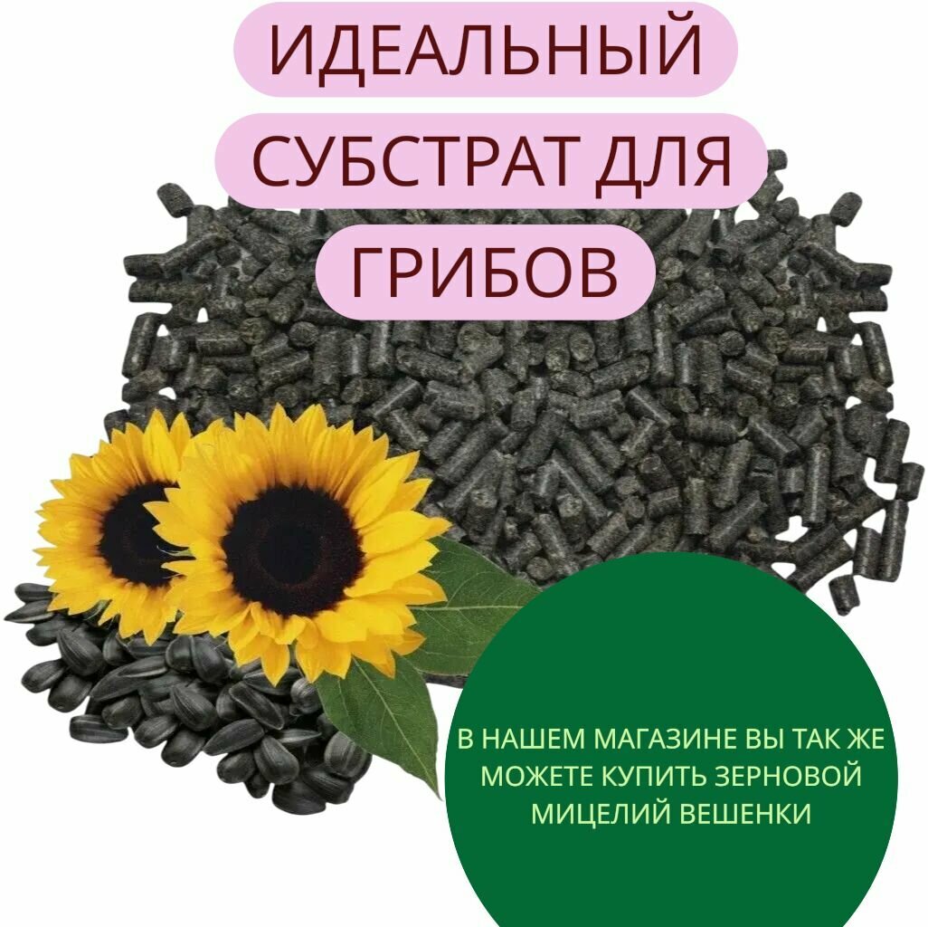 Гранулы для выращивания грибов 1 кг. Из шелухи семечек.