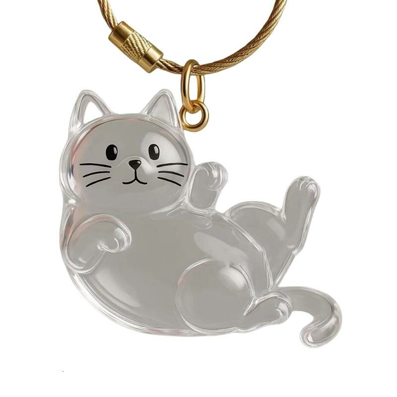 Акриловая коробка для хранения кошачьей шерсти с подвеской в виде кота, Стиль B