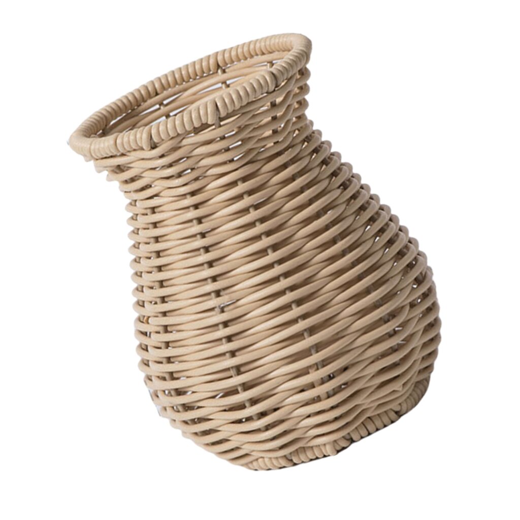 Декоративная ваза из ротанга Плетеная декоративная настольная ваза для сухих цветов, долговечные и водонепроницаемые декоры для дома и офиса