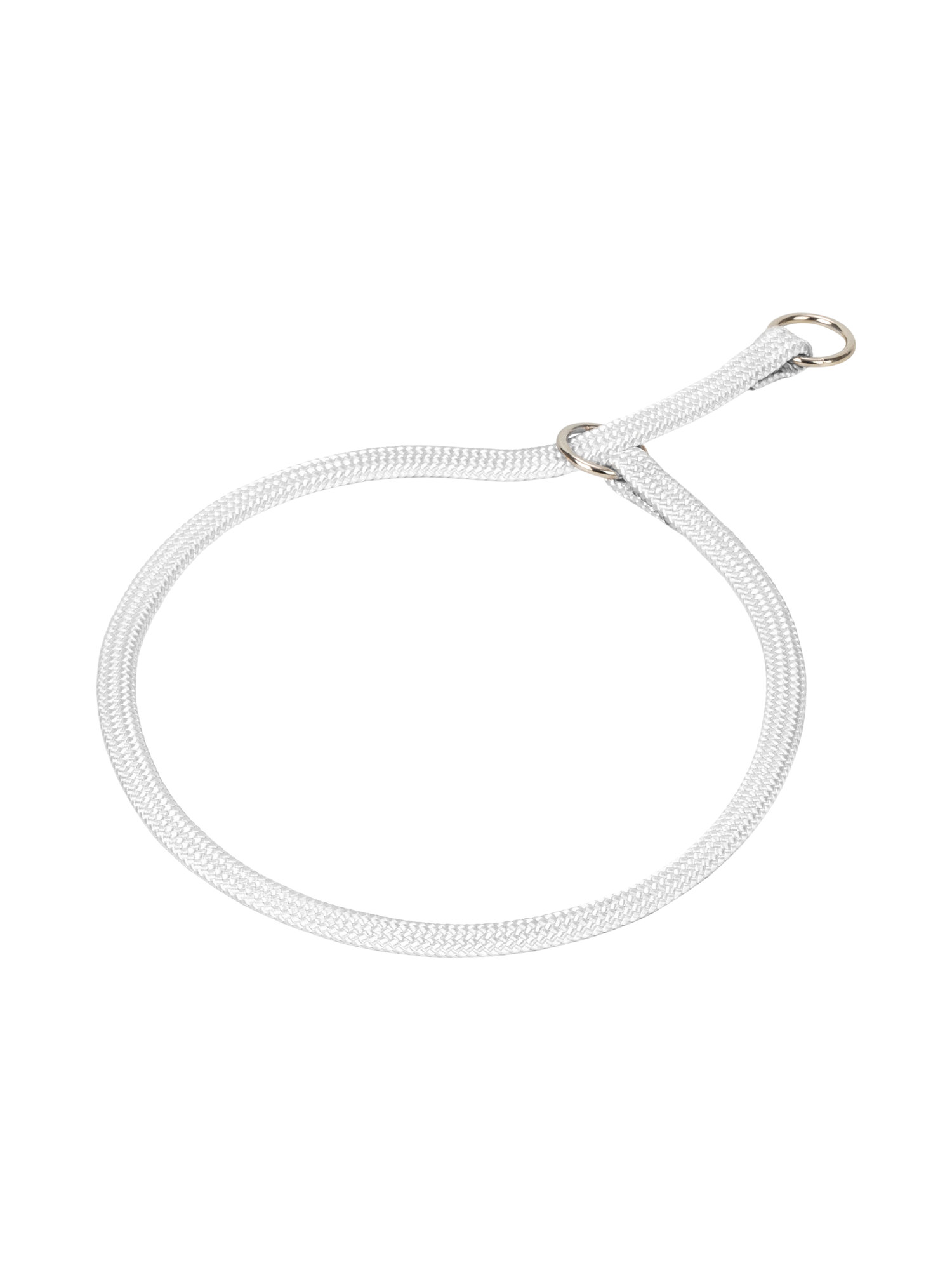 Ошейник удавка для собак ZooOne с 2-я кольцами (лента-чулок) 7 мм, 40 см, белый