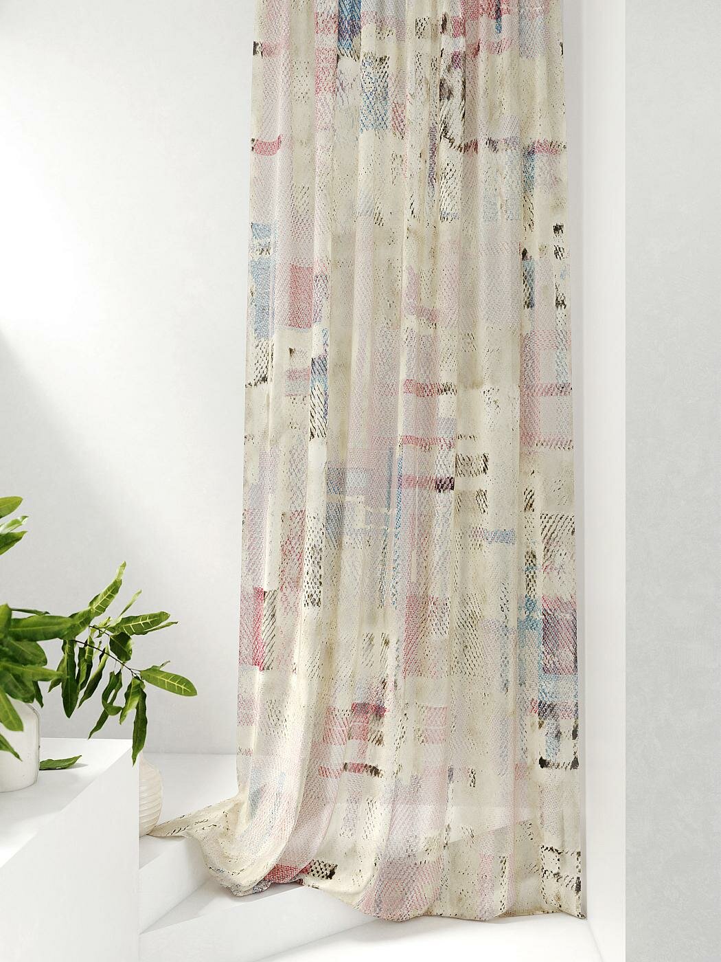 Штора для спальни и гостиной готовая 150x260 см с рисунком (589149-260)