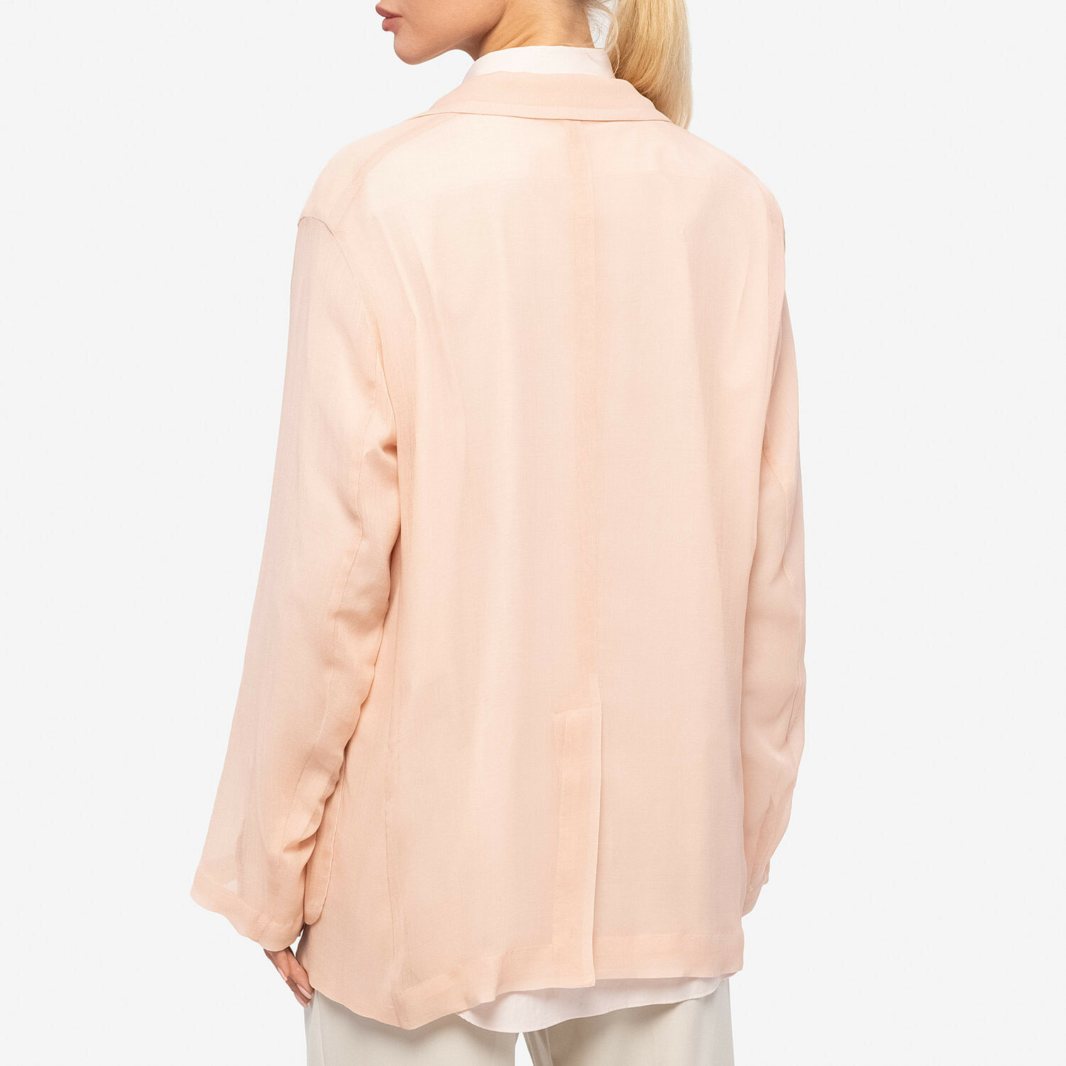 Рубашка AURALEE РУБАШКА AURALEE WOOL RECYCLE POLYESTER LENO SHEER JACKET, размер 2, light pink — фото 1