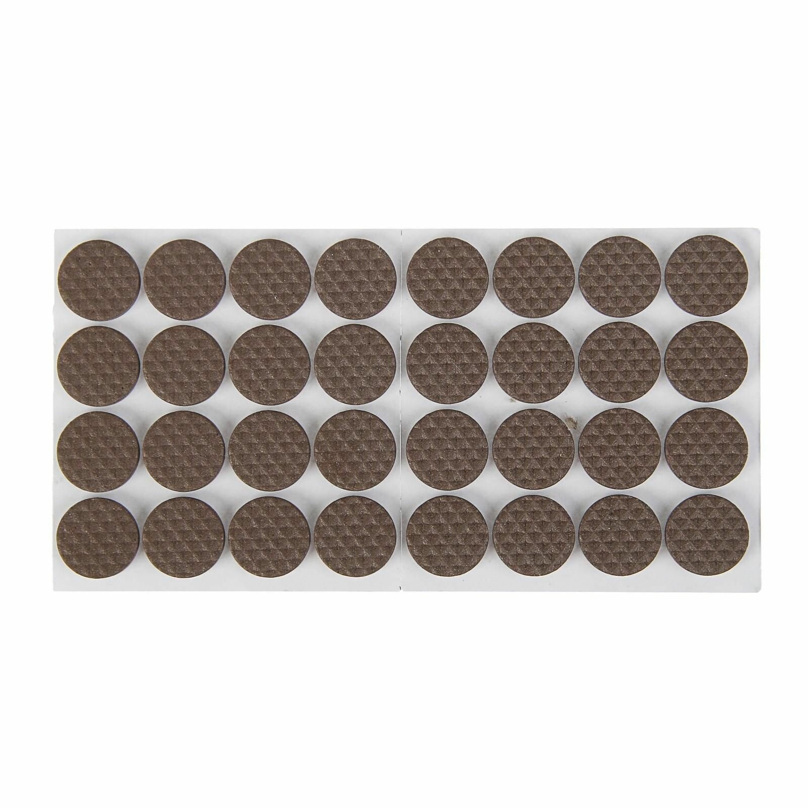 Набор Накладок мебельных круглых, d-18 мм, 32 шт, полимерных, коричневых.