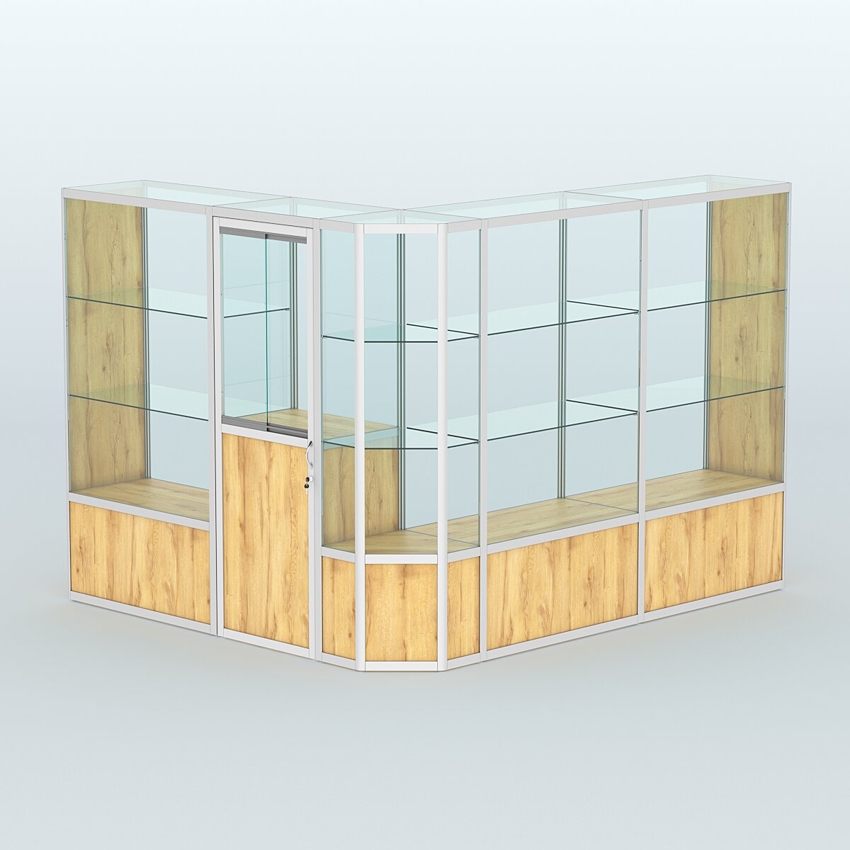 Павильон из профиля угловой №3б (5,5 кв. м), Дуб Золотистый