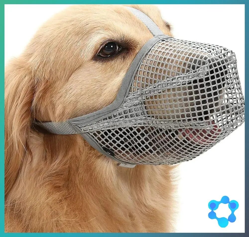 Намордник для собак с регулируемыми ремнями, мягкие намордники, покрытые сеткой для маленьких средних крупных собак