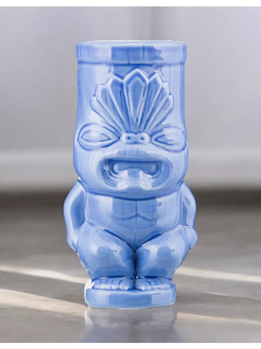 Стакан для коктейлей Mornsun Тики 350мл, 63х63х150мм, цвет голубой