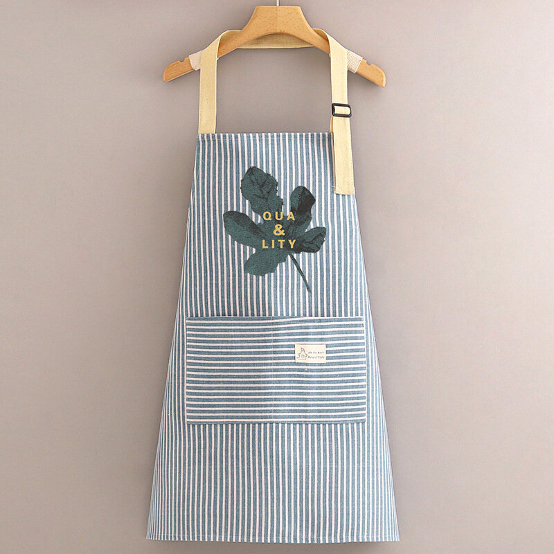 Хлопково-льняной фартук с длинными рукавами для кухни, дышащий и устойчивый к пятнам, фартук для готовки, новая женская рабочая одежда для офиса.