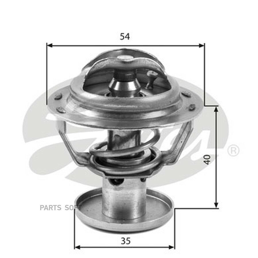 Термостат FORD: COUGAR 98-01, MAVERICK 01-, MONDEO I 93-96, MONDEO I седан 93-96, MONDEO I универсал 93-96, MONDEO II 96-00, MONDEO II седан 96-00, MONDEO II ун от официального дистрибьютора, GATES, артикул TH32387G1