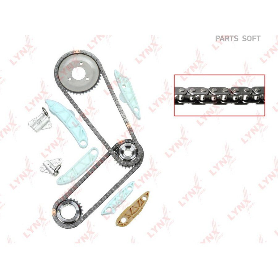 Комплект цепи ГРМ HYUNDAI Santa Fe (II, III), ix35 / KIA Sorento II, Sportage III от официального дистрибьютора, LYNXAUTO, артикул TK0121