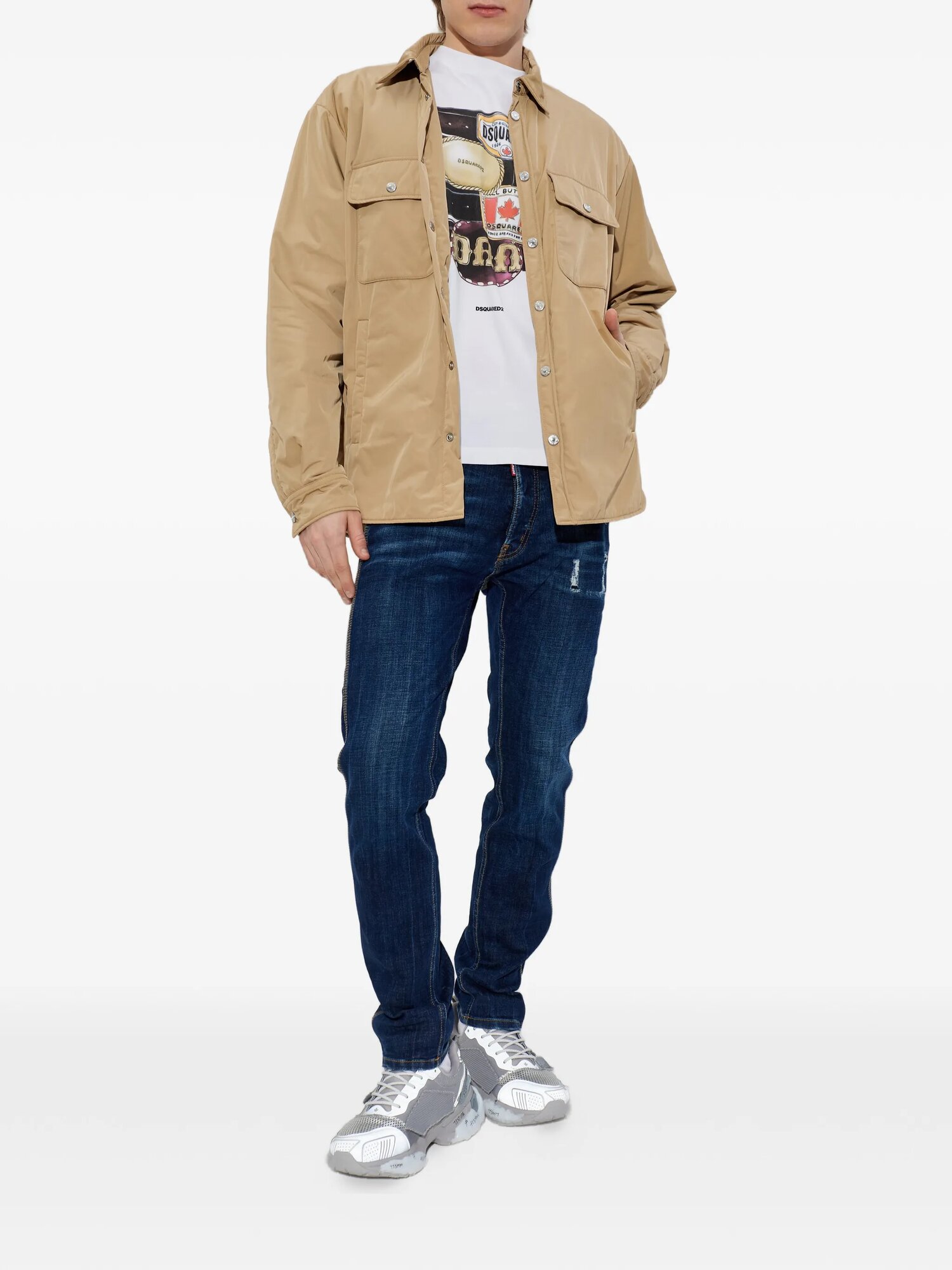 Куртка DSQUARED2 Buttoned-up insulated jacket, размер 48, разноцветный — фото 1