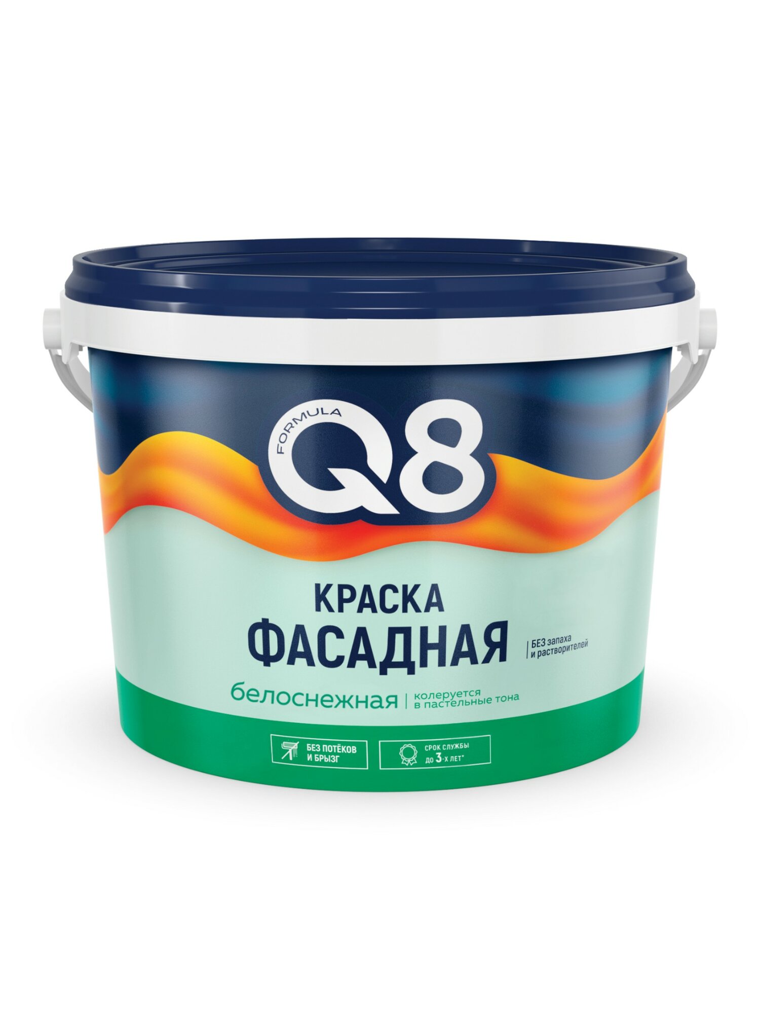 Краска воднодисперсионная, Formula Q8, акриловая, фасадная, матовая, белая, 2.7 кг