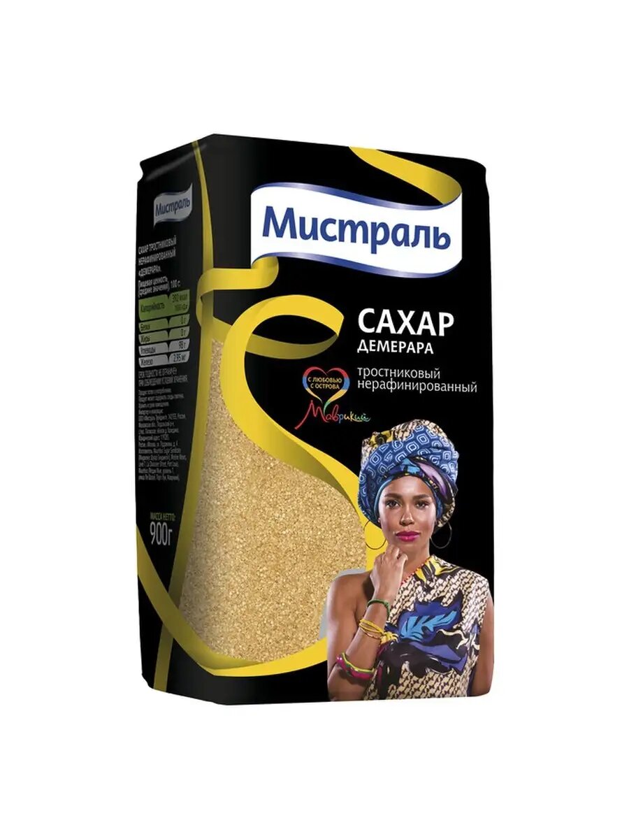 Сахар Мистраль Демерара тростниковый нерафинированный 900 г.