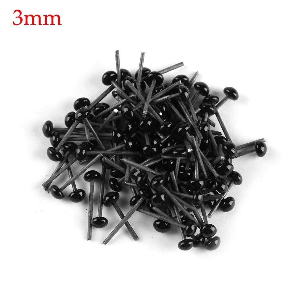 Черные глазки для игрушек 3mm, 100 шт.