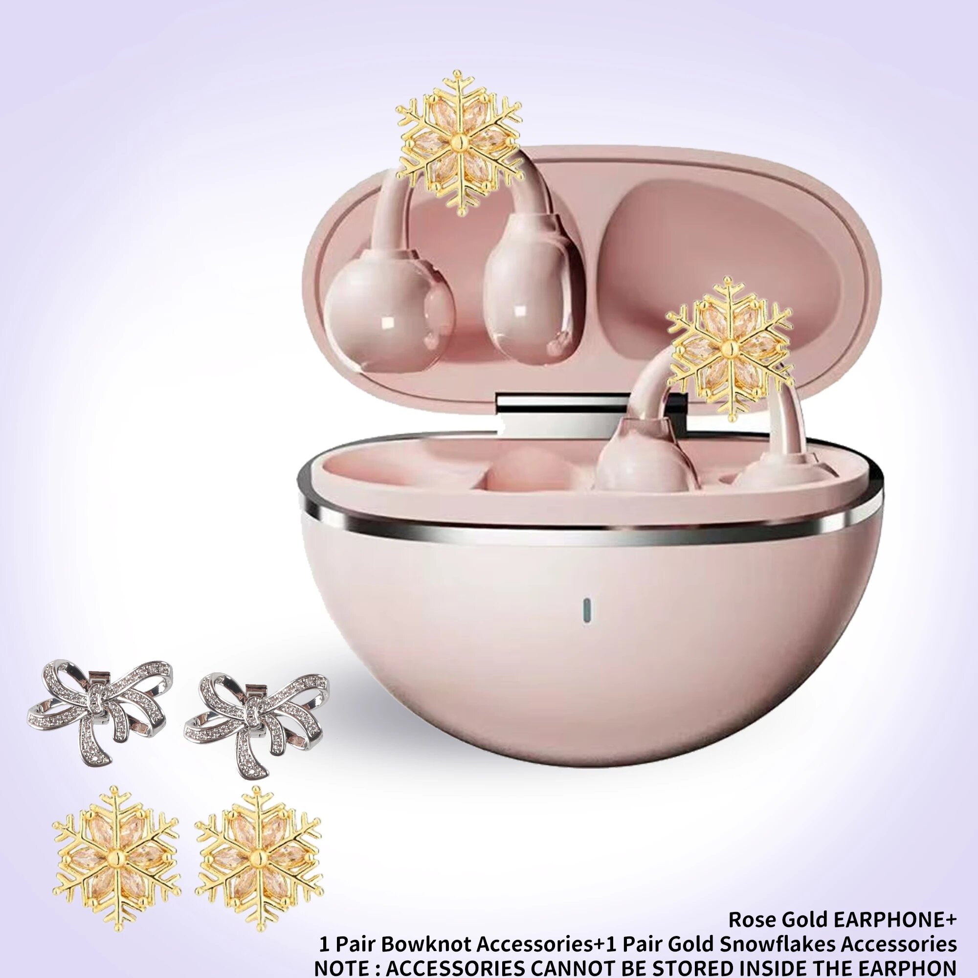 Беспроводные наушники-серьги Hi-Fi Bluetooth 5.4 IPX4 Pink E Set
