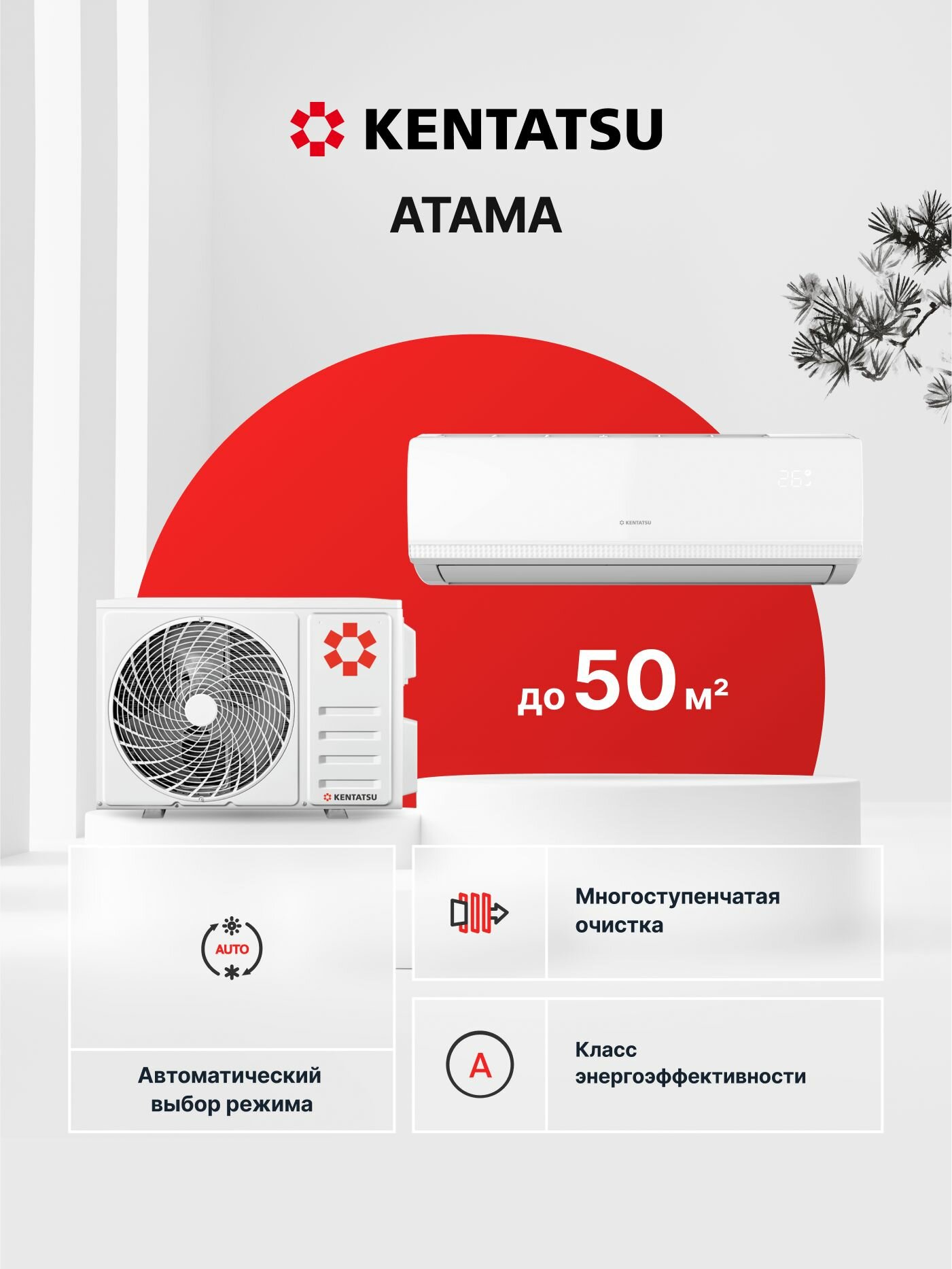 Сплит-система настенная Kentatsu KSGAT50HZRN1/KSRAT50HZRN1 Atama inverter