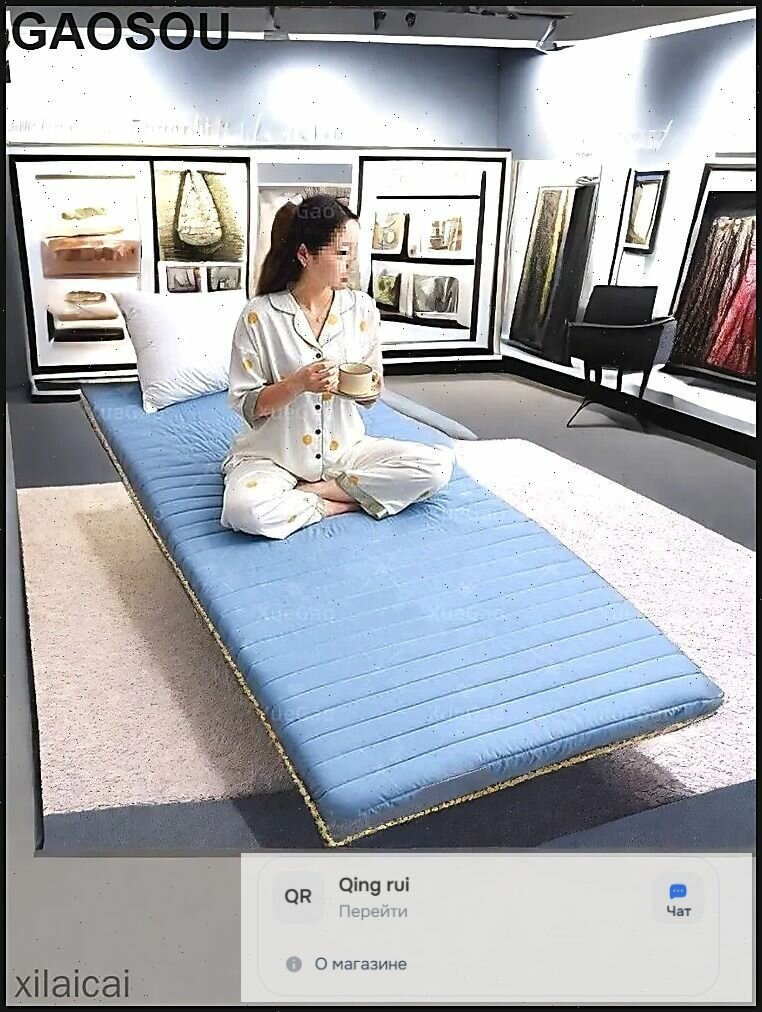 Беспружинный матрас 60х120 см для детской и временного сна, складной рулоном, со съёмным чехлом