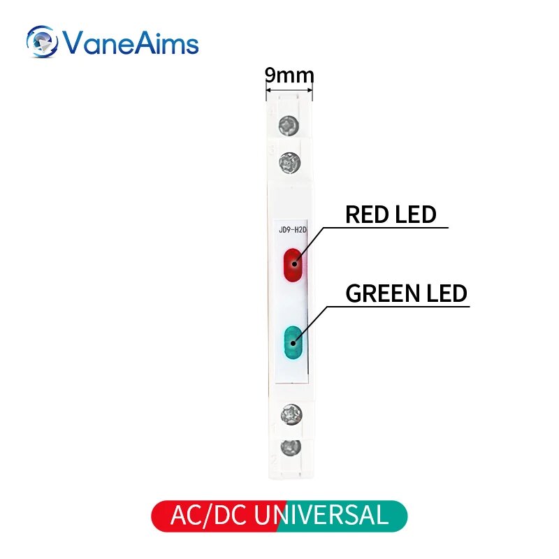 Светодиодный индикатор VaneAims JD9-H1D/2D/3D для DIN-рейки Bicolor (RG) 230V