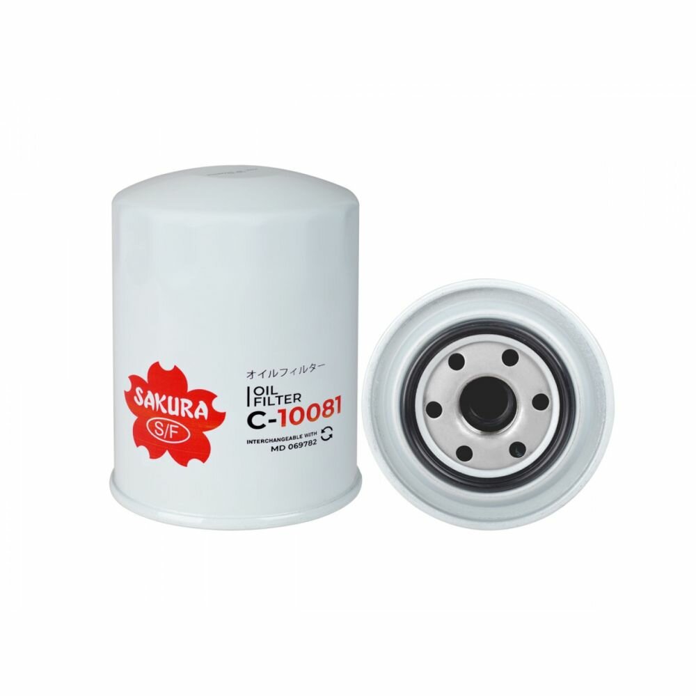 Фильтр масляный для Mitsubishi L200 2006-2015, Митсубиси Л200 фильтр масляный SAKURA C10081, oem MD069782