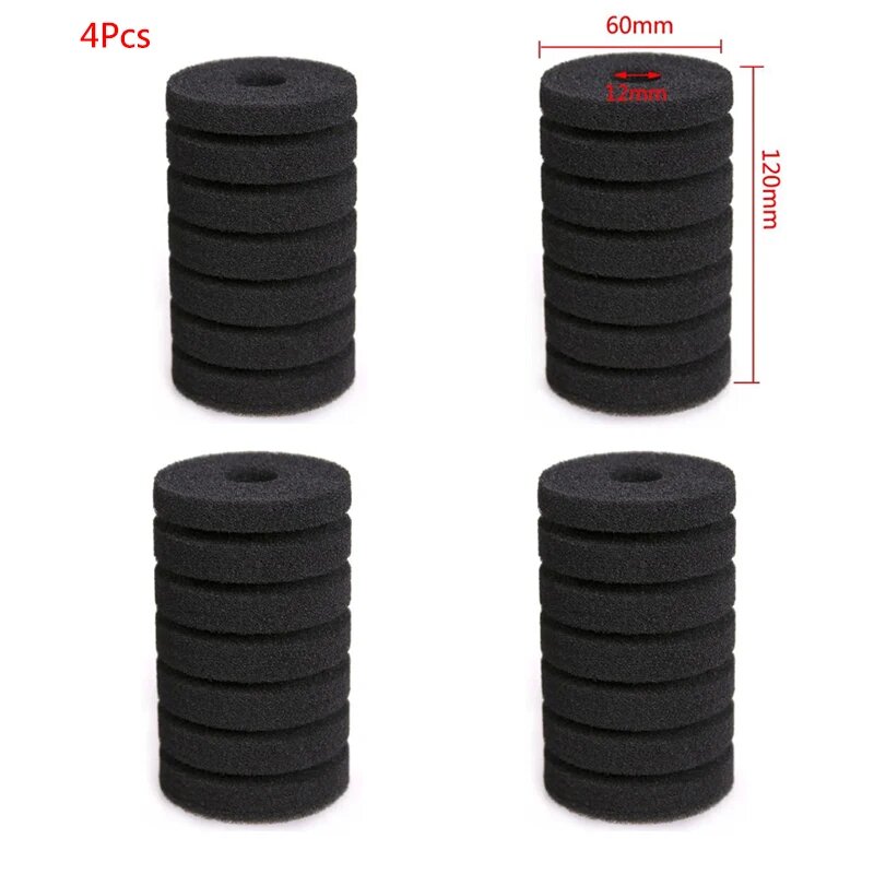 Аквариумная губка-фильтр ZHIYANG 2/4 шт Черный, 4Pcs Sponge Black