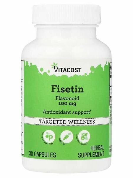 Физетин, 100 мг, 30 капсул, Vitacost