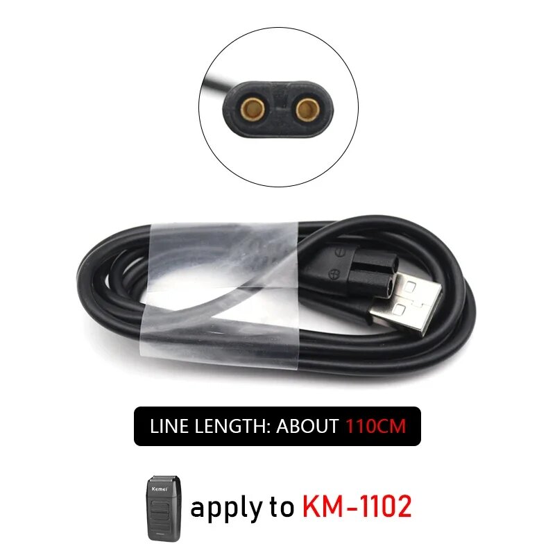 Для Kemei KM-1102 оригинальный USB-кабель для зарядного устройства, профессиональная машинка для стрижки волос, триммер для волос, аксессуары для машин