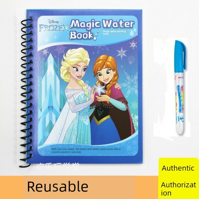 Блокнот для рисования с водными красками Frozen с темой Льда, включая 1 карандаш для творческой игры детей