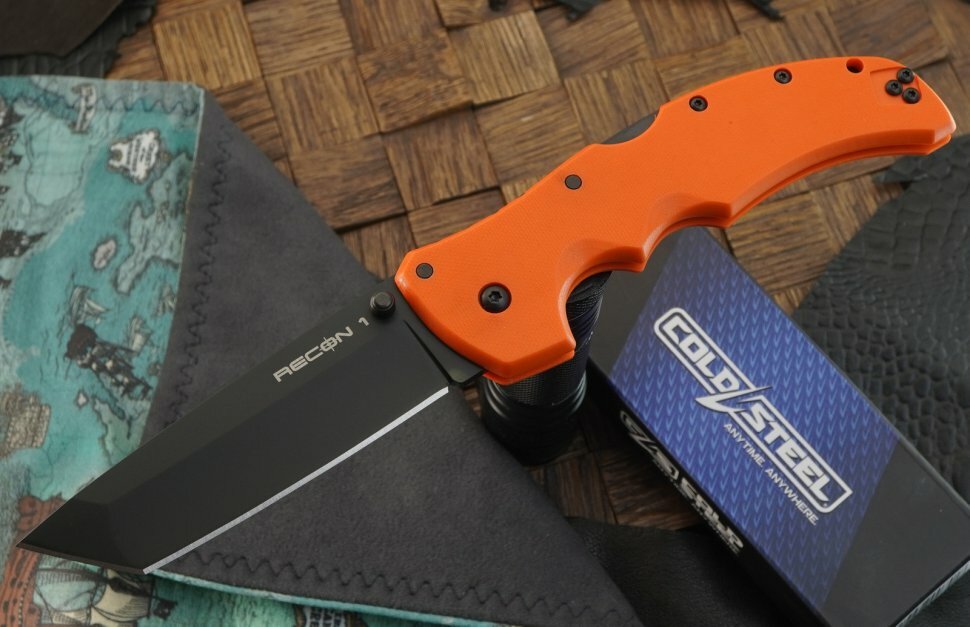 Складной нож Cold Steel Recon 1 Tanto, сталь S35VN, рукоять оранжевый G-10
