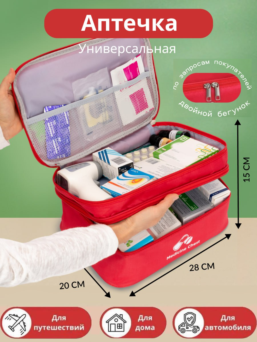 Аптечка домашняя дорожная для путешествий большая без наполнения