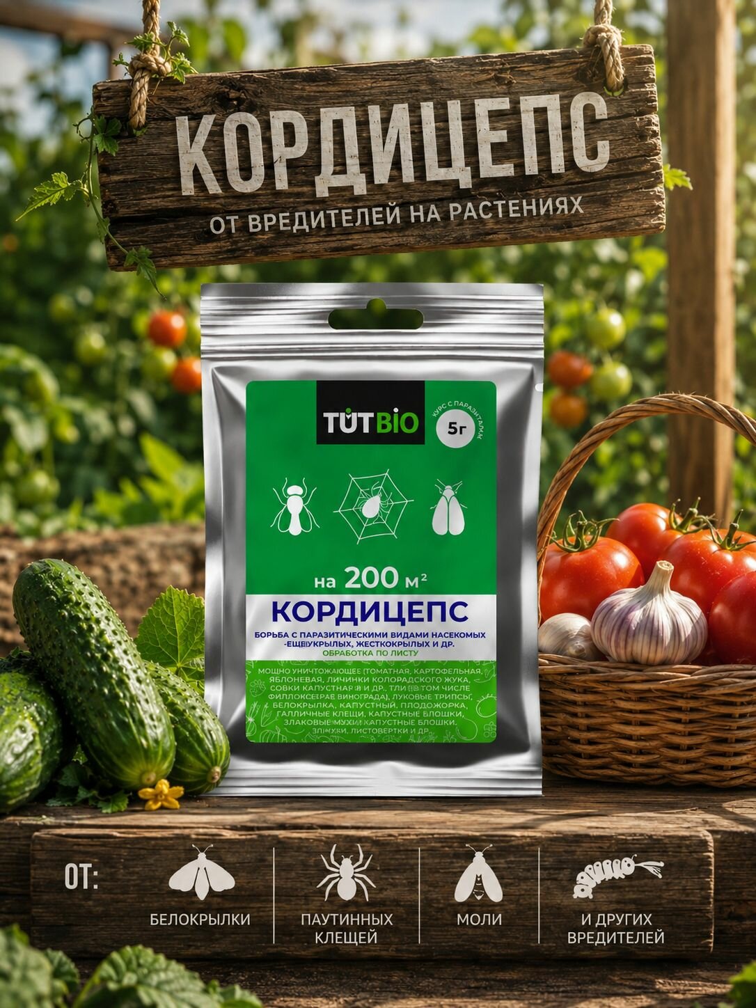 Средство защиты растений биоинсектицид кордицепс 5 г