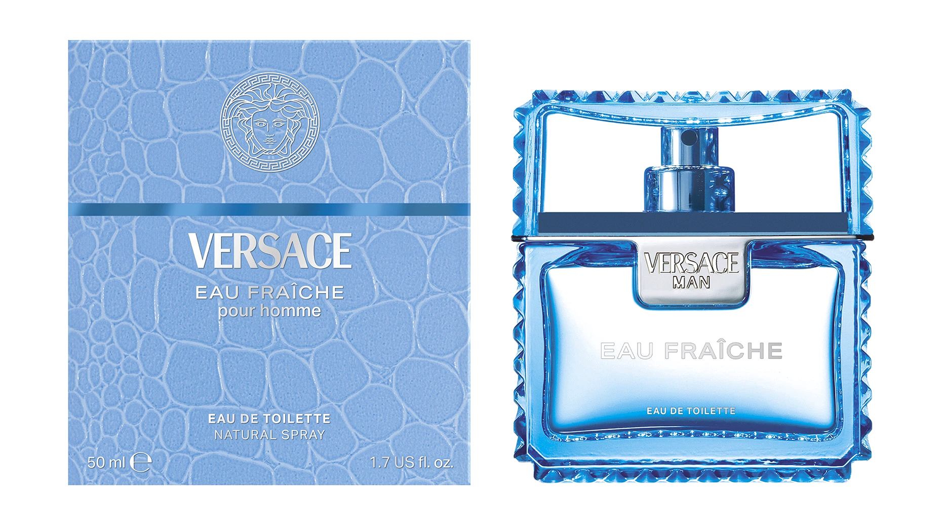 Мужской аромат Versace Man Eau Fraiche 50 мл / Версаче Мен О Фреш туалетная вода голубые