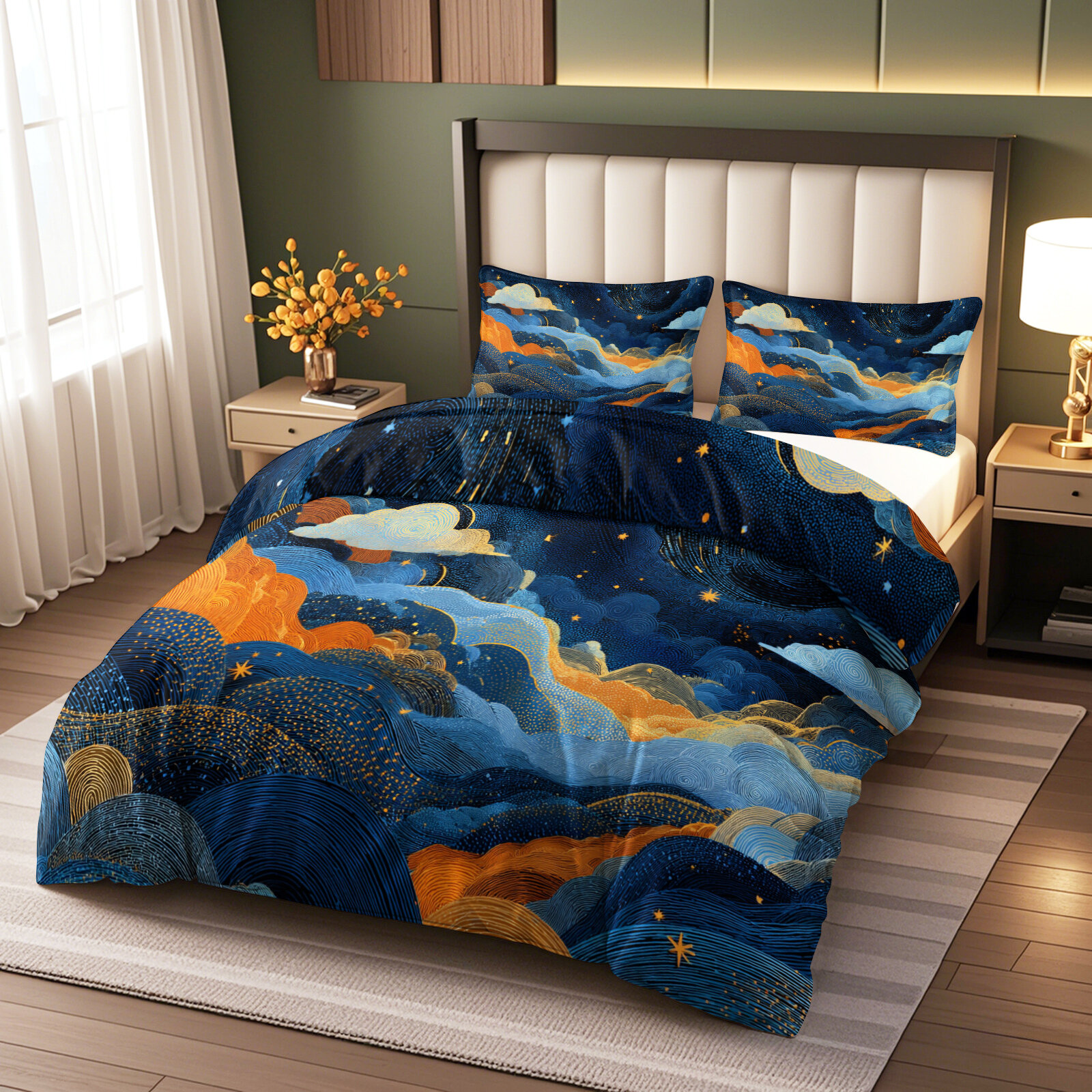 Мультфильм Комплект постельного белья 1.5/2-сп/Евро 3 предмета 175x215cm Абстрактный Mикрофибра 2 наволочки 70х70